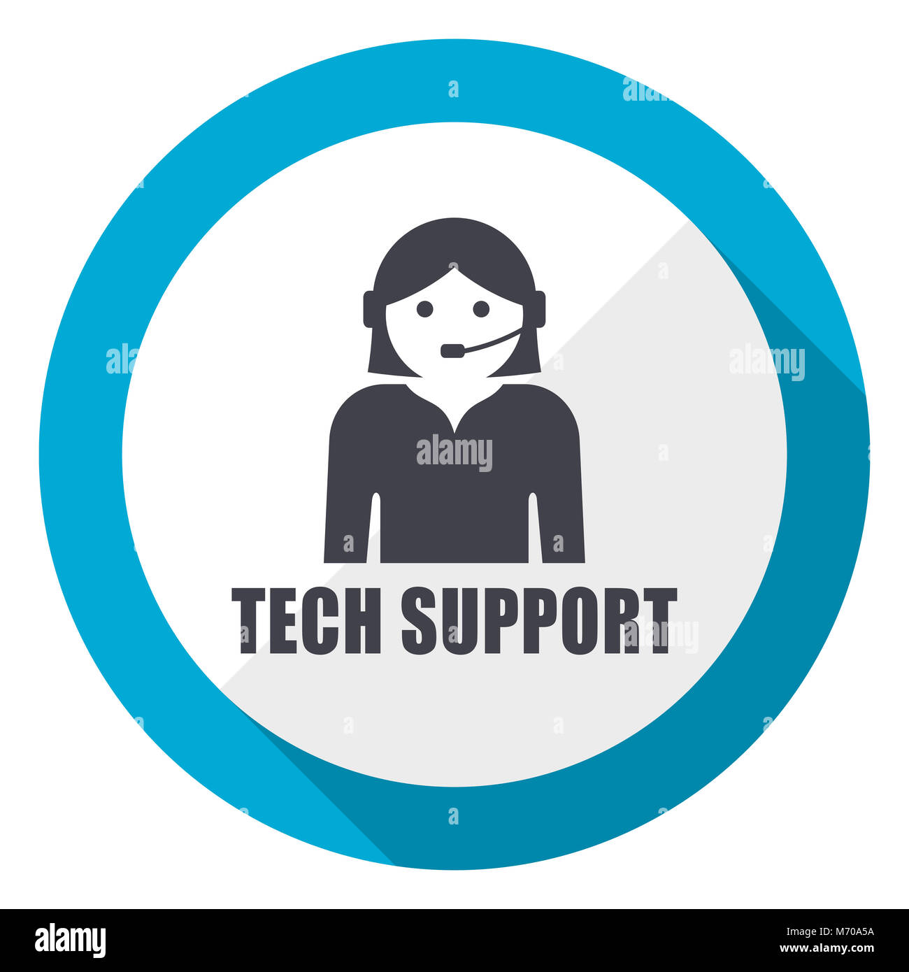 Support blue flat design web icon Stock Photo - Alamy