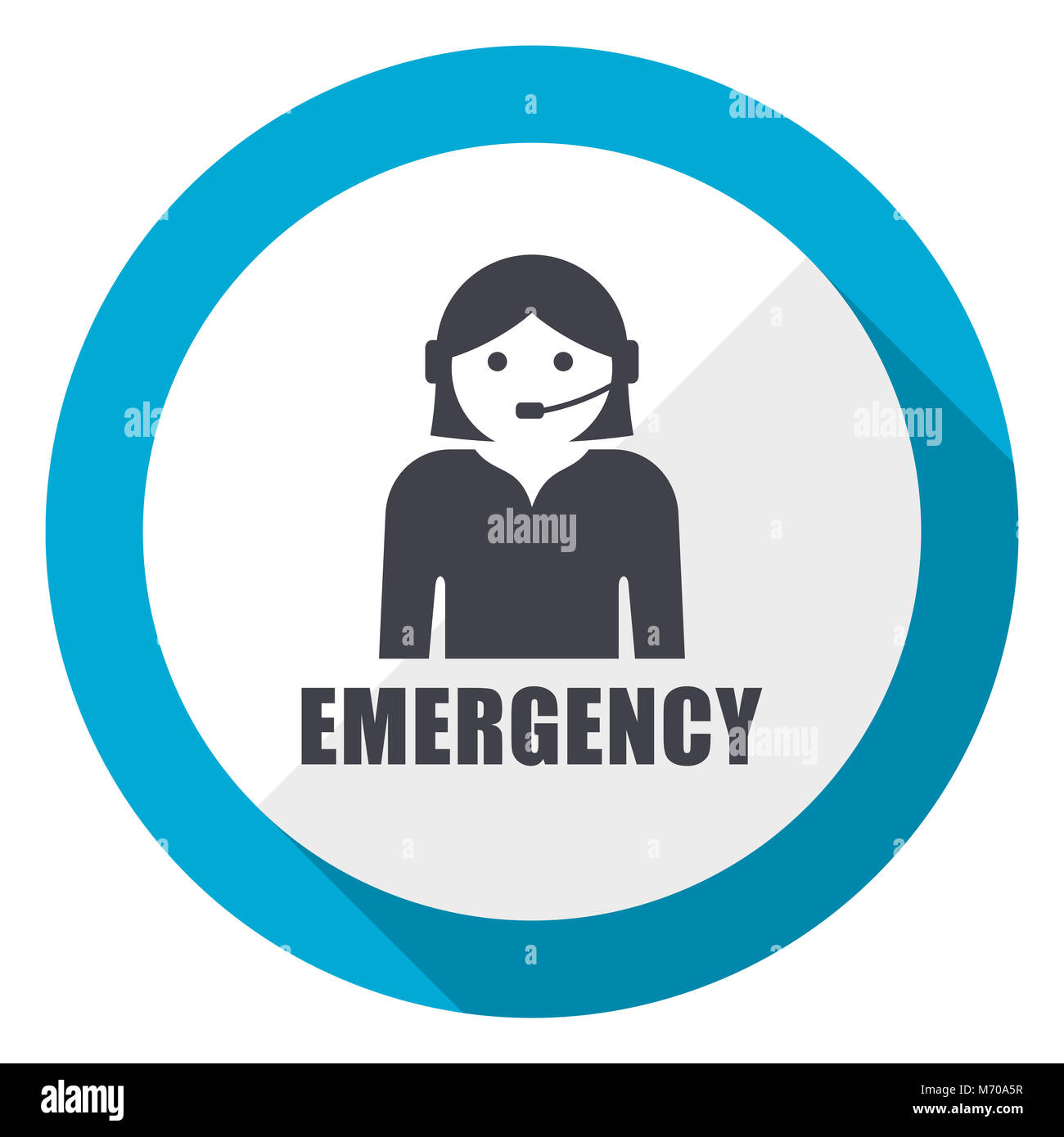 Emergency blue flat design web icon Stock Photo - Alamy