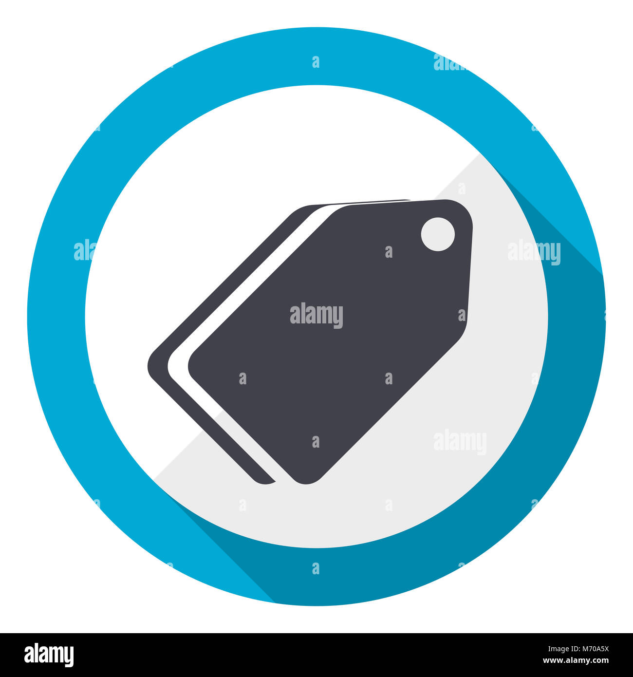 Label ticket blue flat design web icon Stock Photo - Alamy