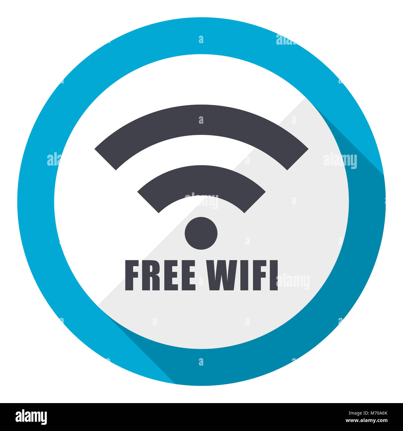 Free wifi blue flat design web icon Stock Photo - Alamy