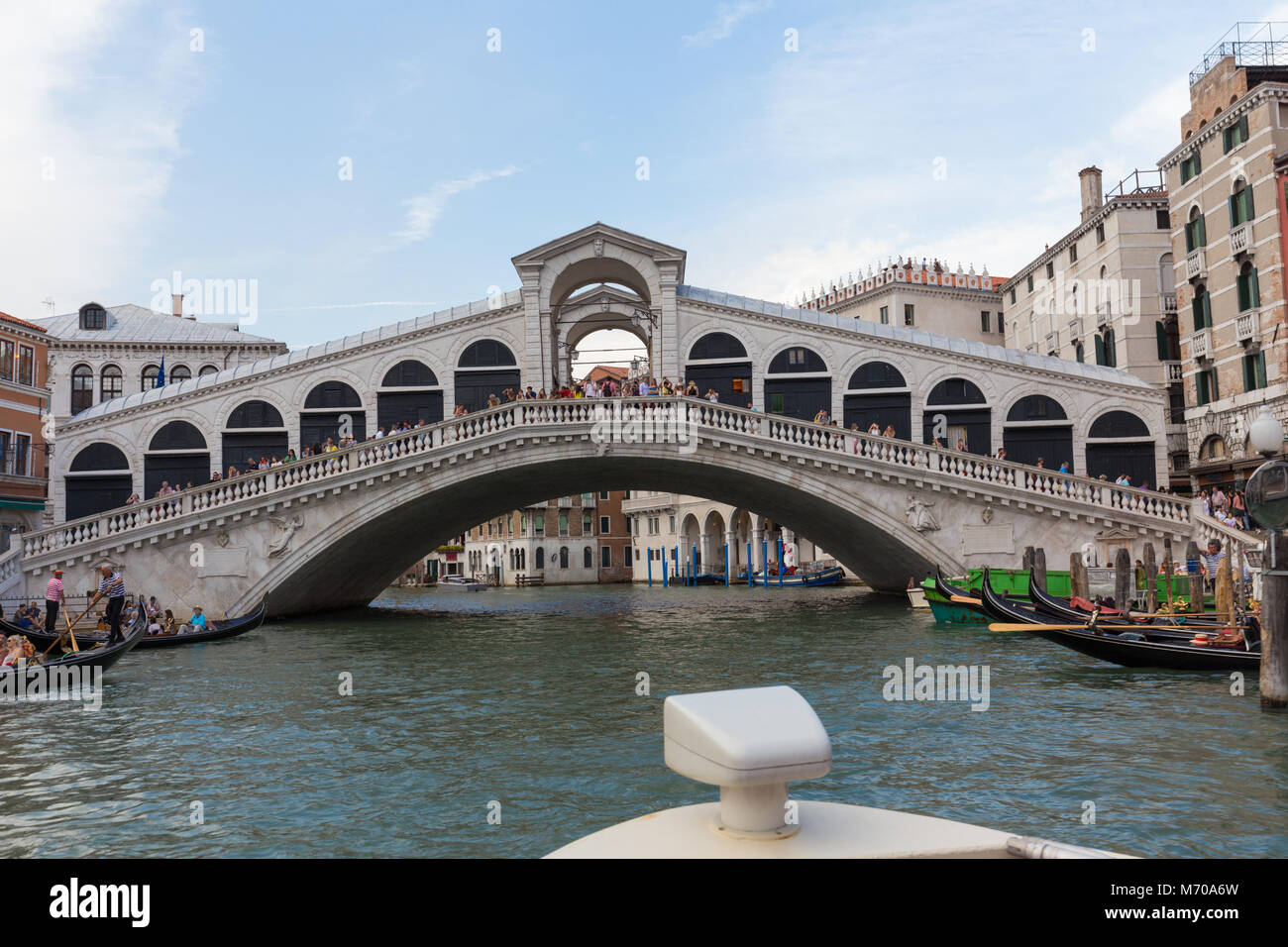 Venice / Sunset view of the river canal and traditional venetian ...