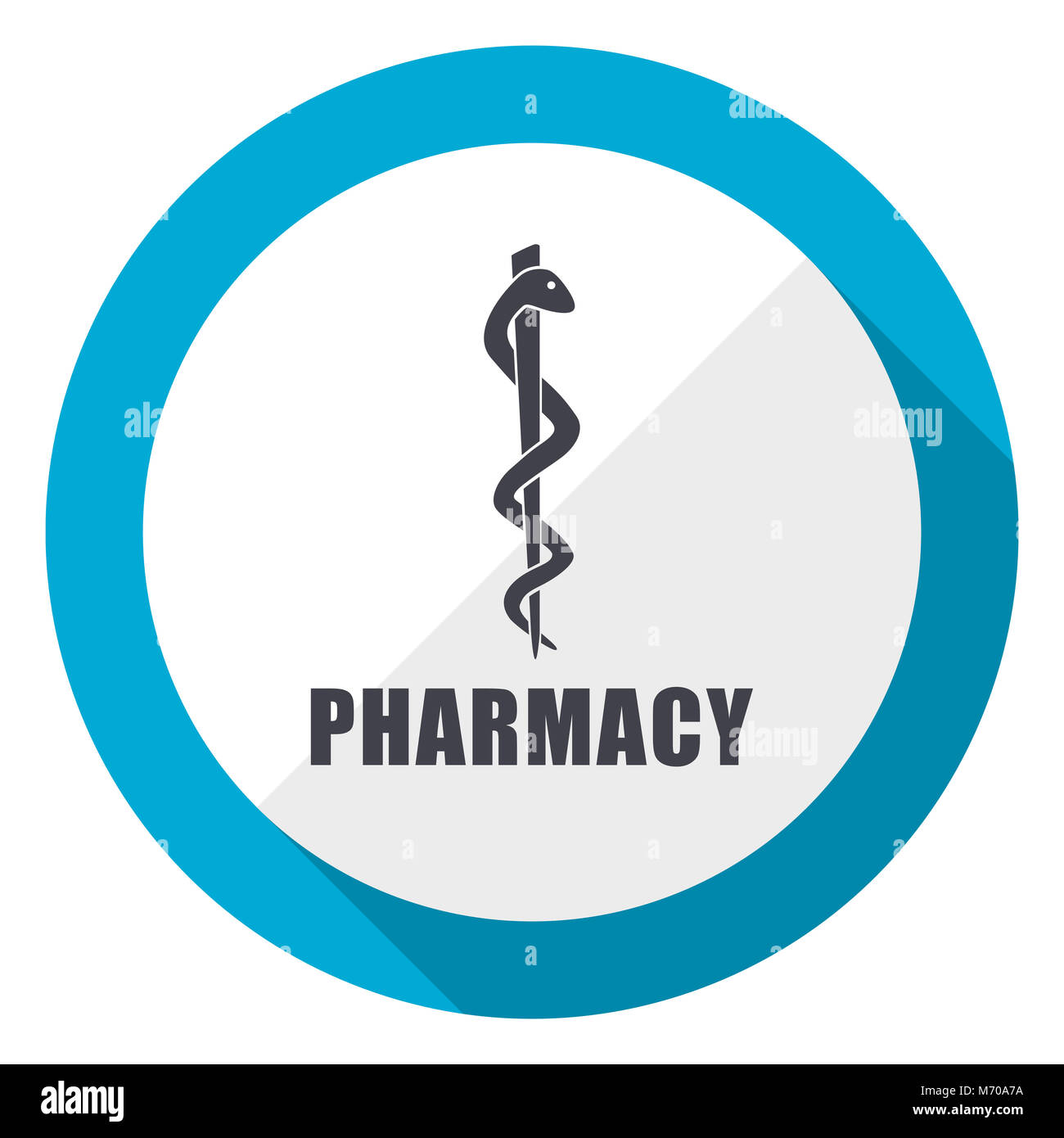 Pharmacy blue flat design web icon Stock Photo - Alamy