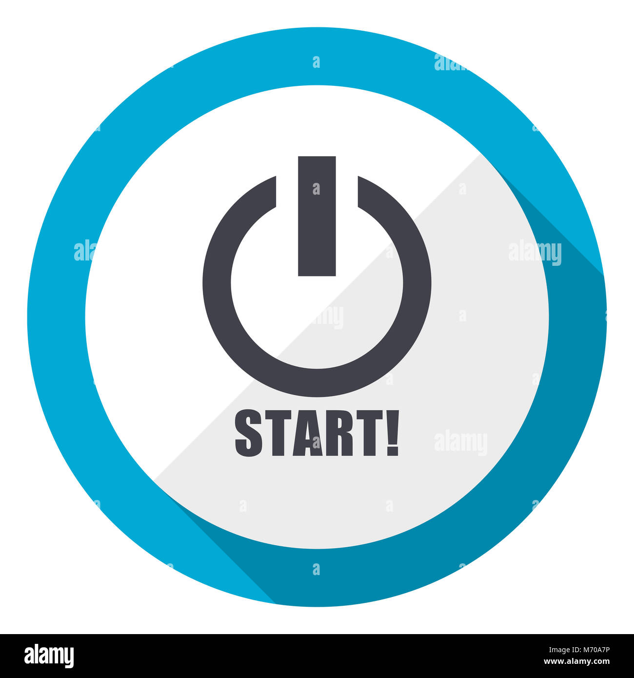 Start blue flat design web icon Stock Photo - Alamy