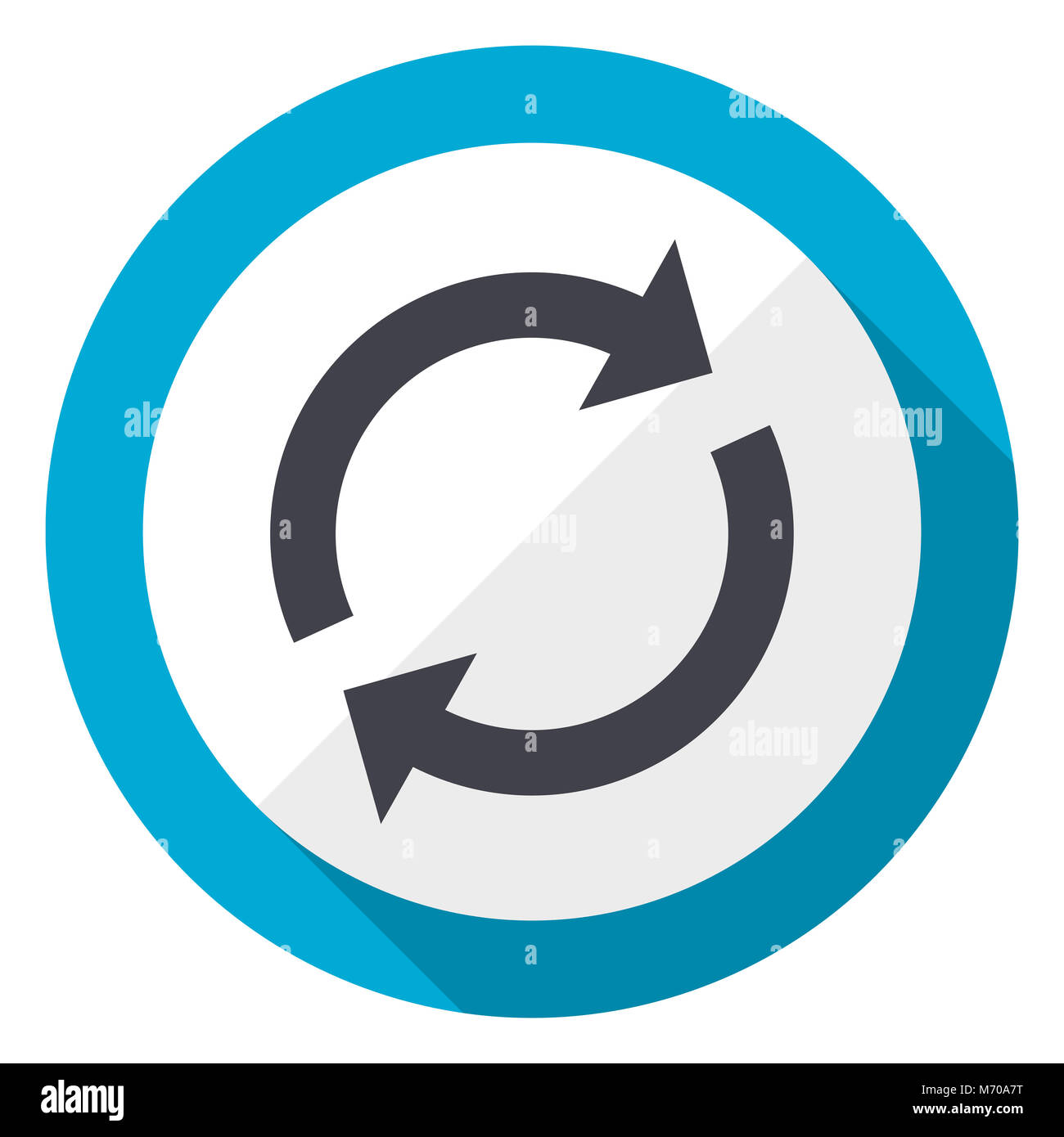 Reload blue flat design web icon Stock Photo - Alamy