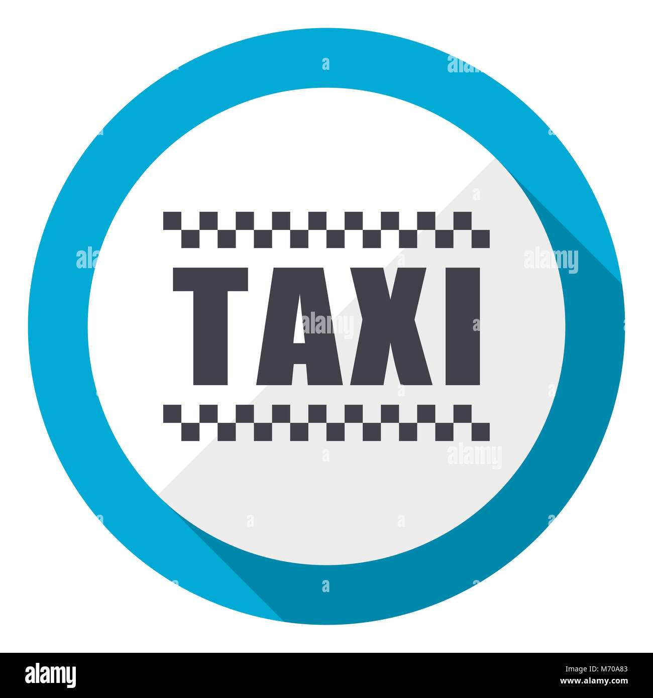 Taxi blue flat design web icon Stock Photo - Alamy