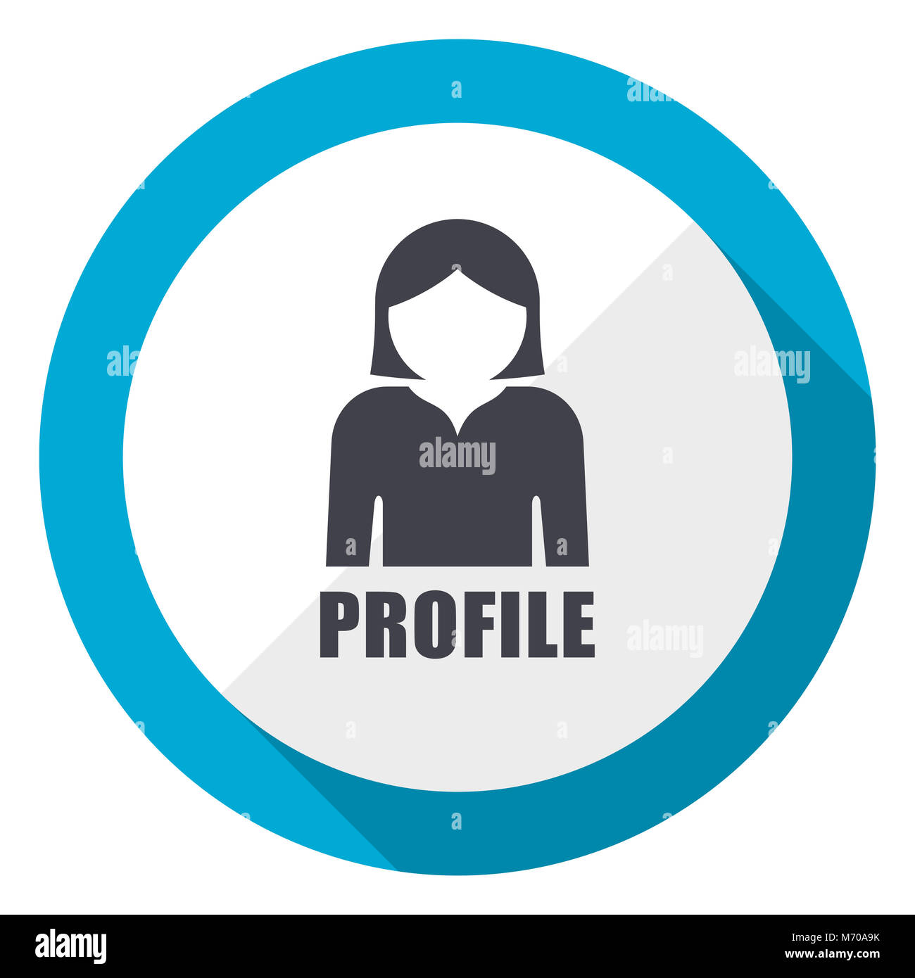 Profile blue flat design web icon Stock Photo - Alamy