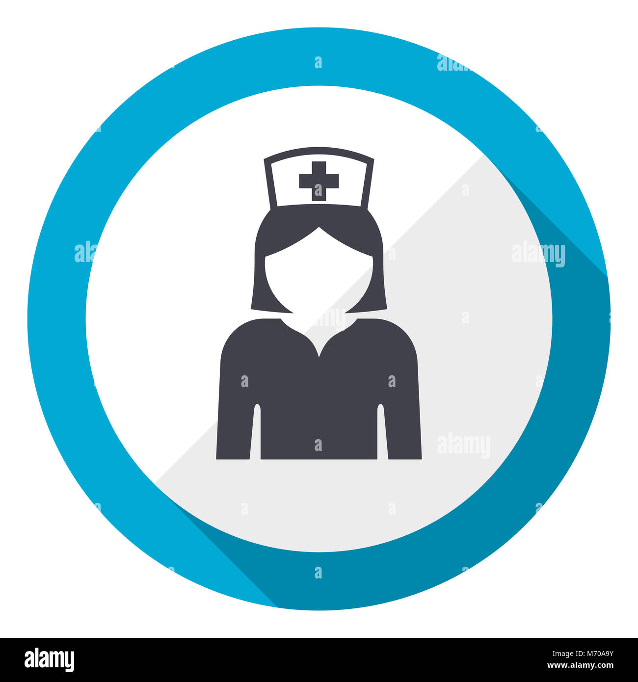 Nurse blue flat design web icon Stock Photo - Alamy