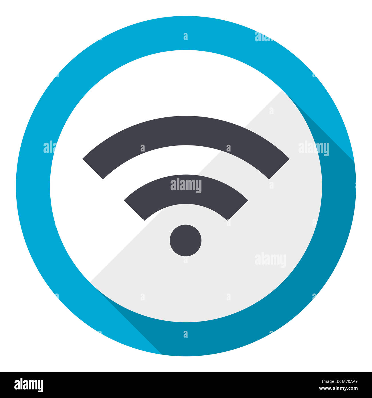 Wireless blue flat design web icon Stock Photo - Alamy