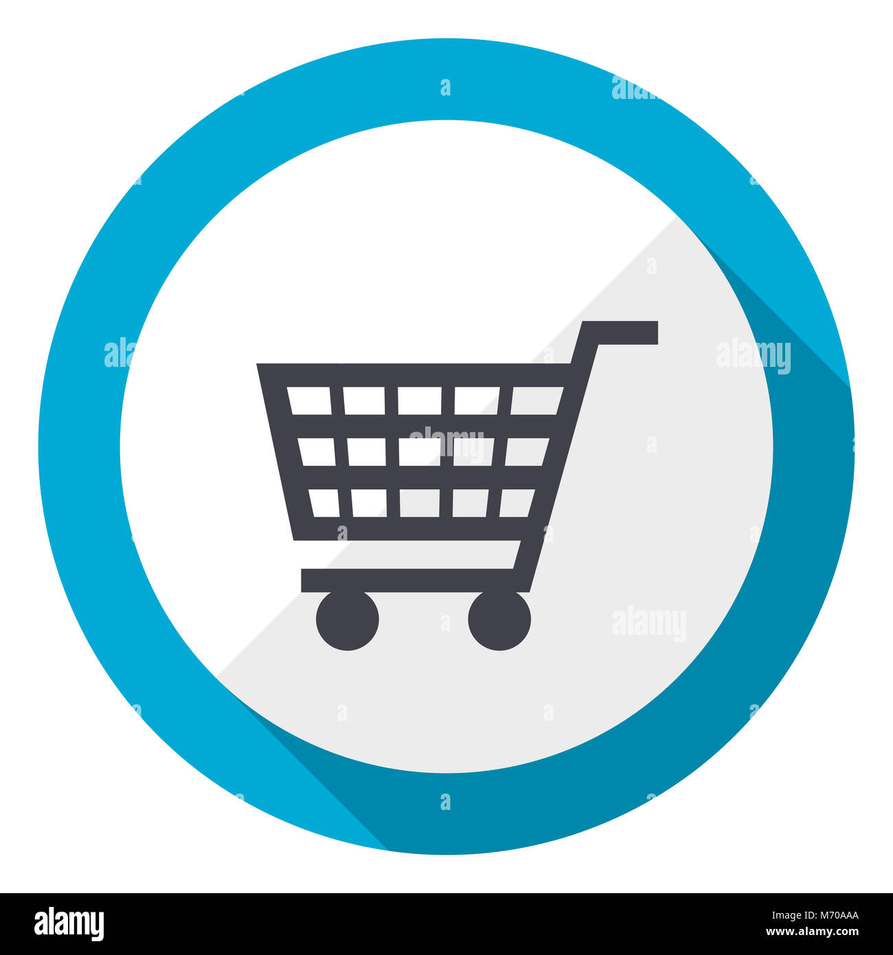 Shopping cart blue flat design web icon Stock Photo - Alamy