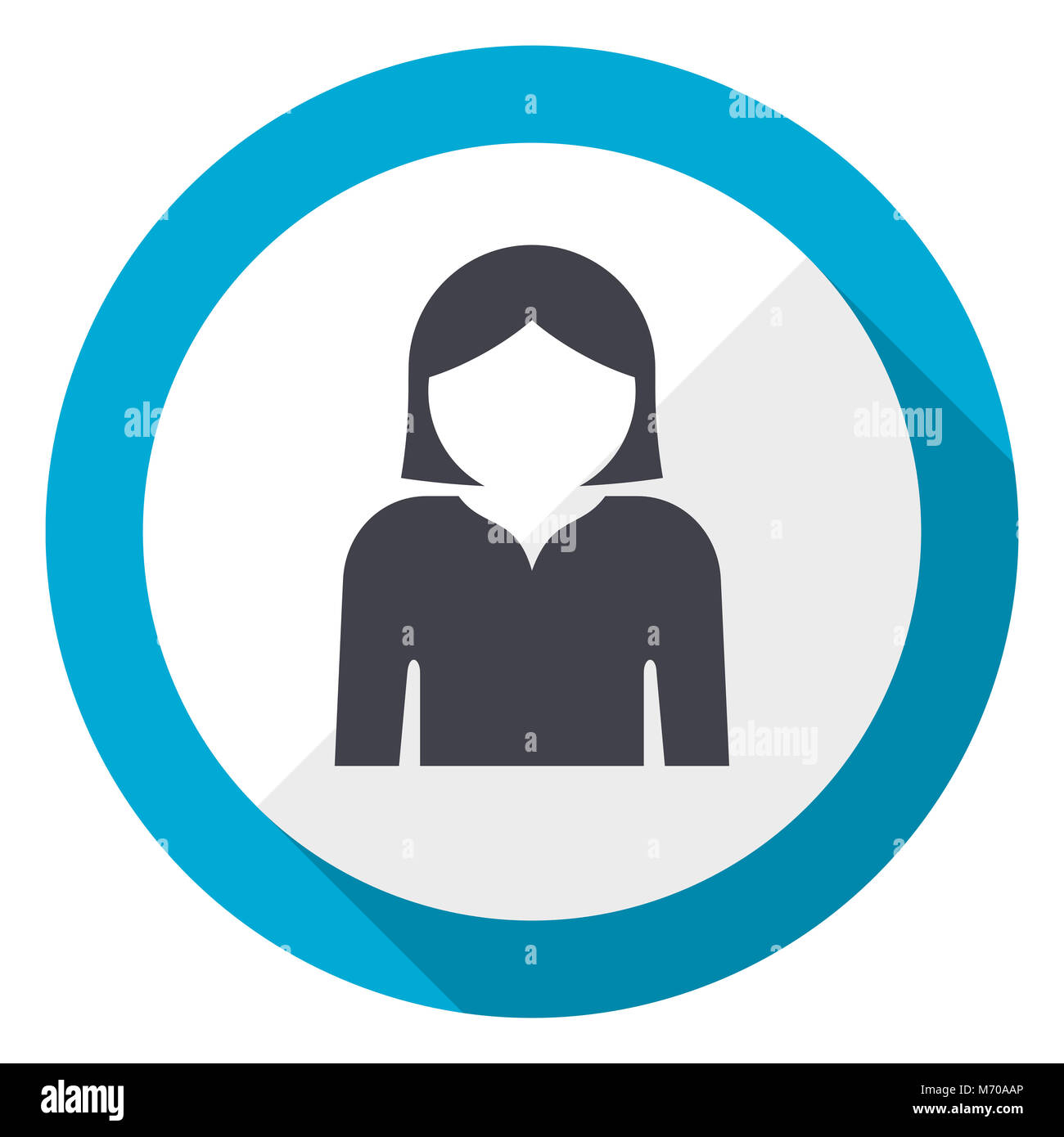 Profile avatar blue flat design web icon Stock Photo - Alamy