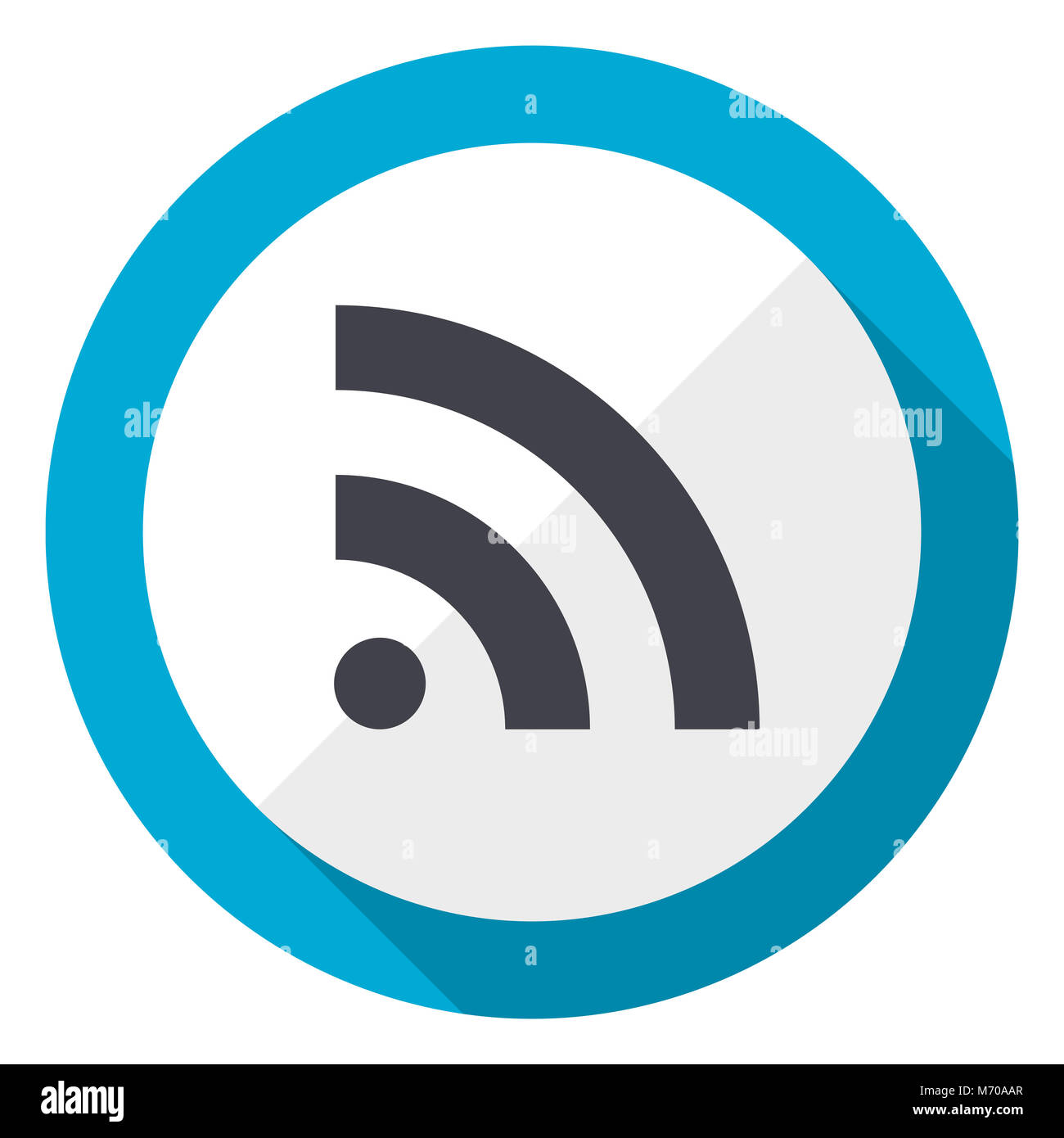 Rss blue flat design web icon Stock Photo - Alamy