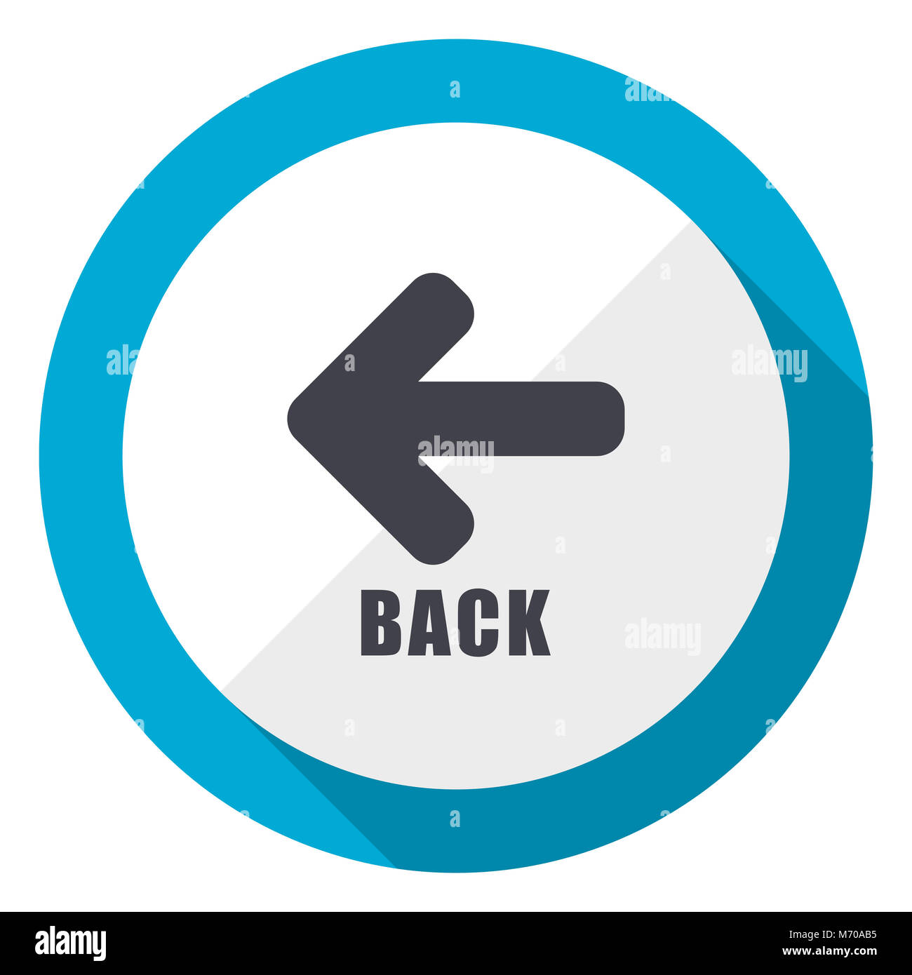 Back blue flat design web icon Stock Photo - Alamy