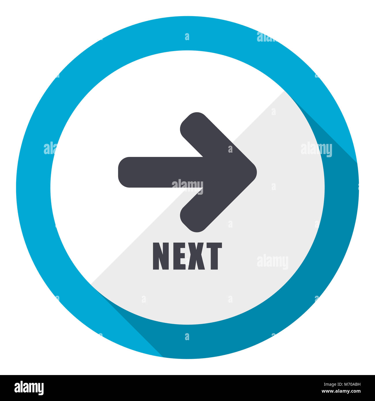 Next blue flat design web icon Stock Photo - Alamy