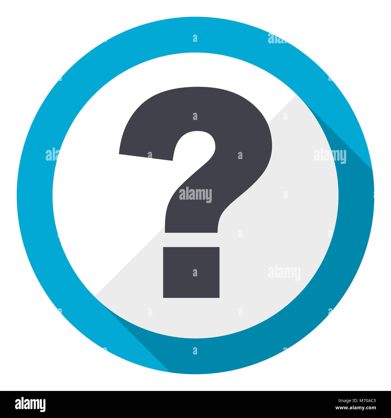 Question mark blue flat design web icon Stock Photo - Alamy