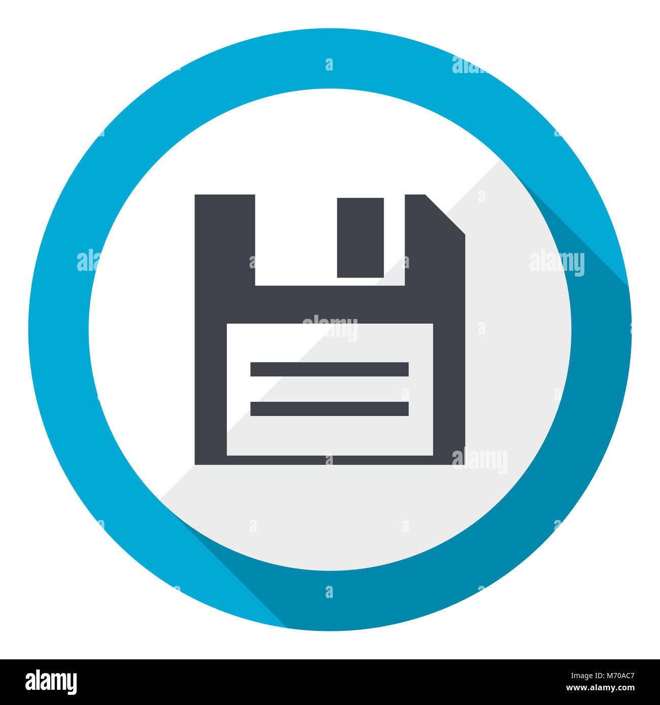 Disk blue flat design web icon Stock Photo - Alamy