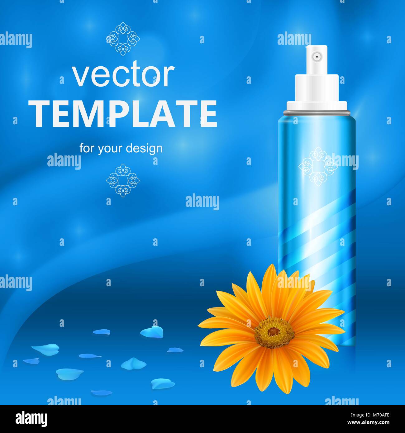 Cosmetic packaging with white cap, on blue background Stock Vector ...