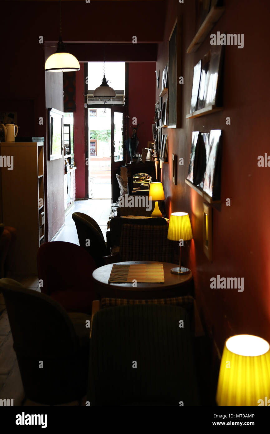 The interior of a cozy retro coffee shop in Wroclaw Stock Photo - Alamy