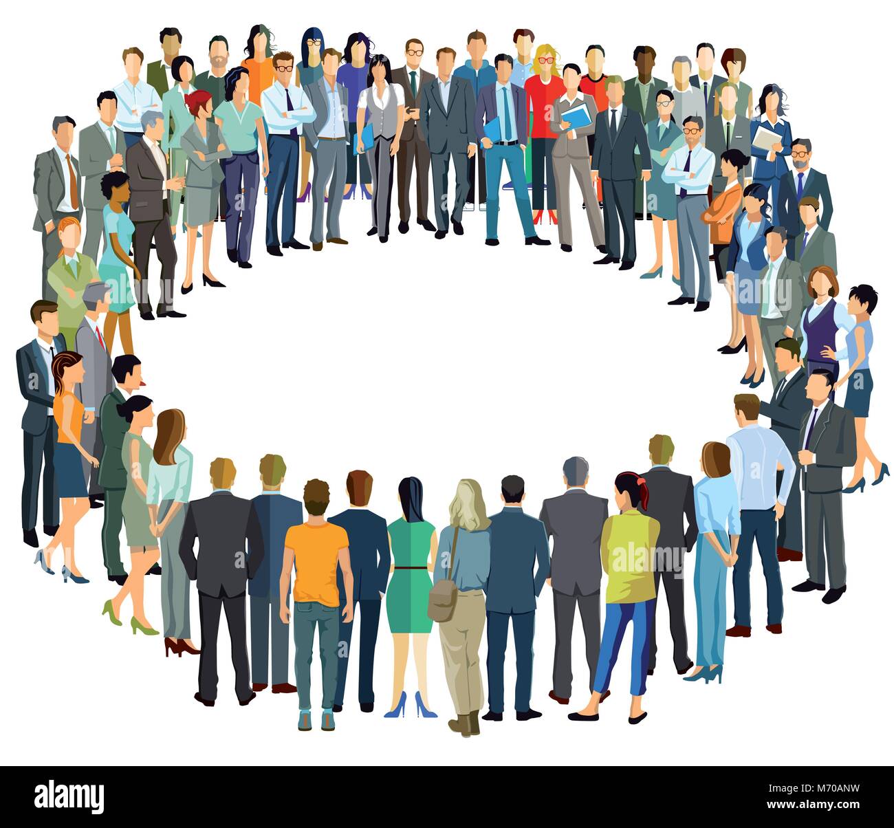 a group of people forms a circle, illustration Stock Vector Image & Art ...