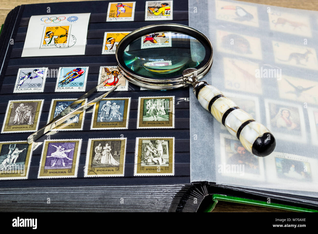 Philatelic collection with postage stamps Stock Photo - Alamy