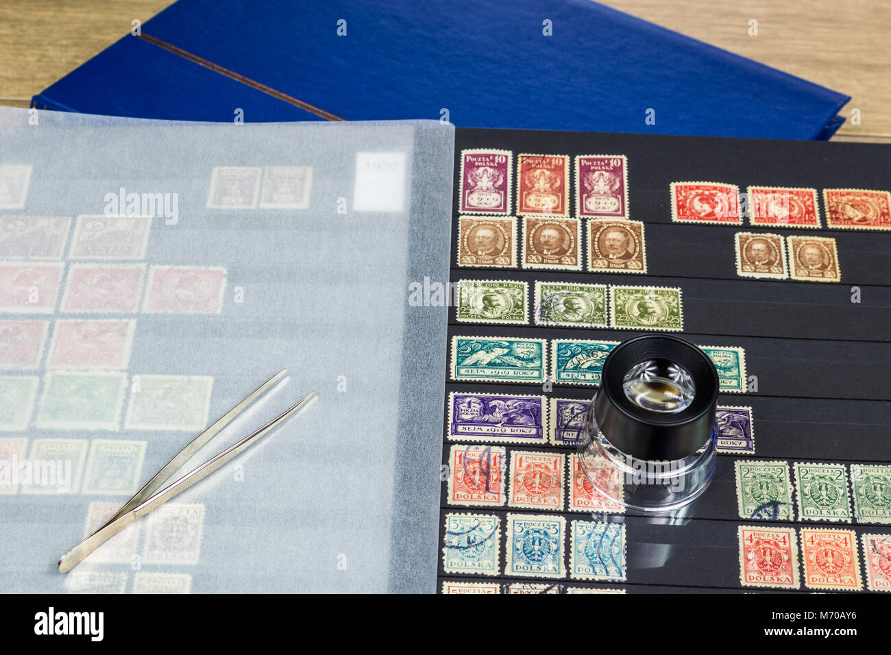 Philatelic collection with postage stamps Stock Photo - Alamy