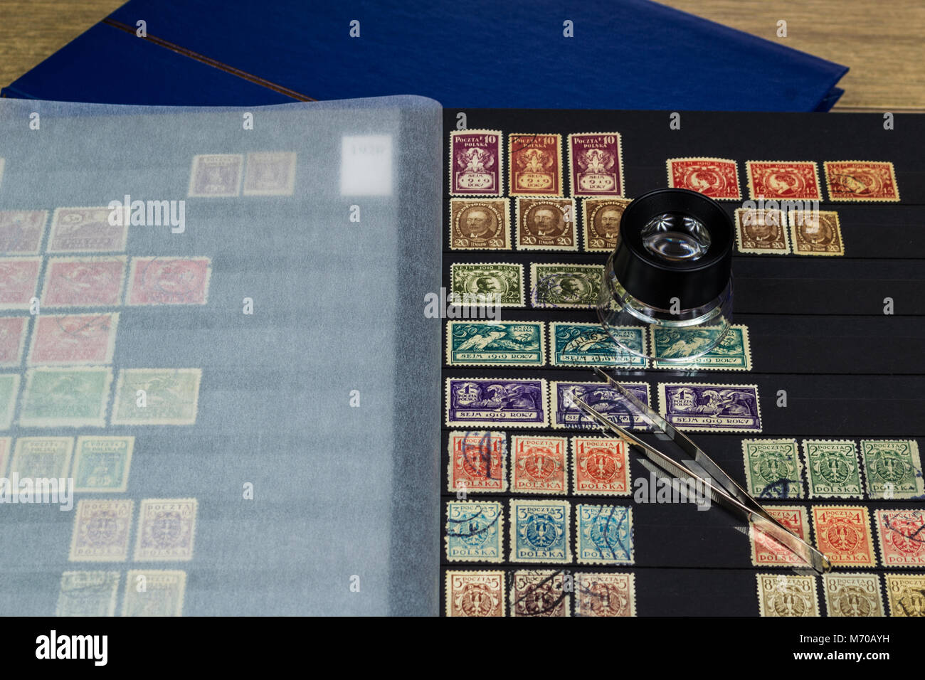 Philatelic collection with postage stamps Stock Photo - Alamy