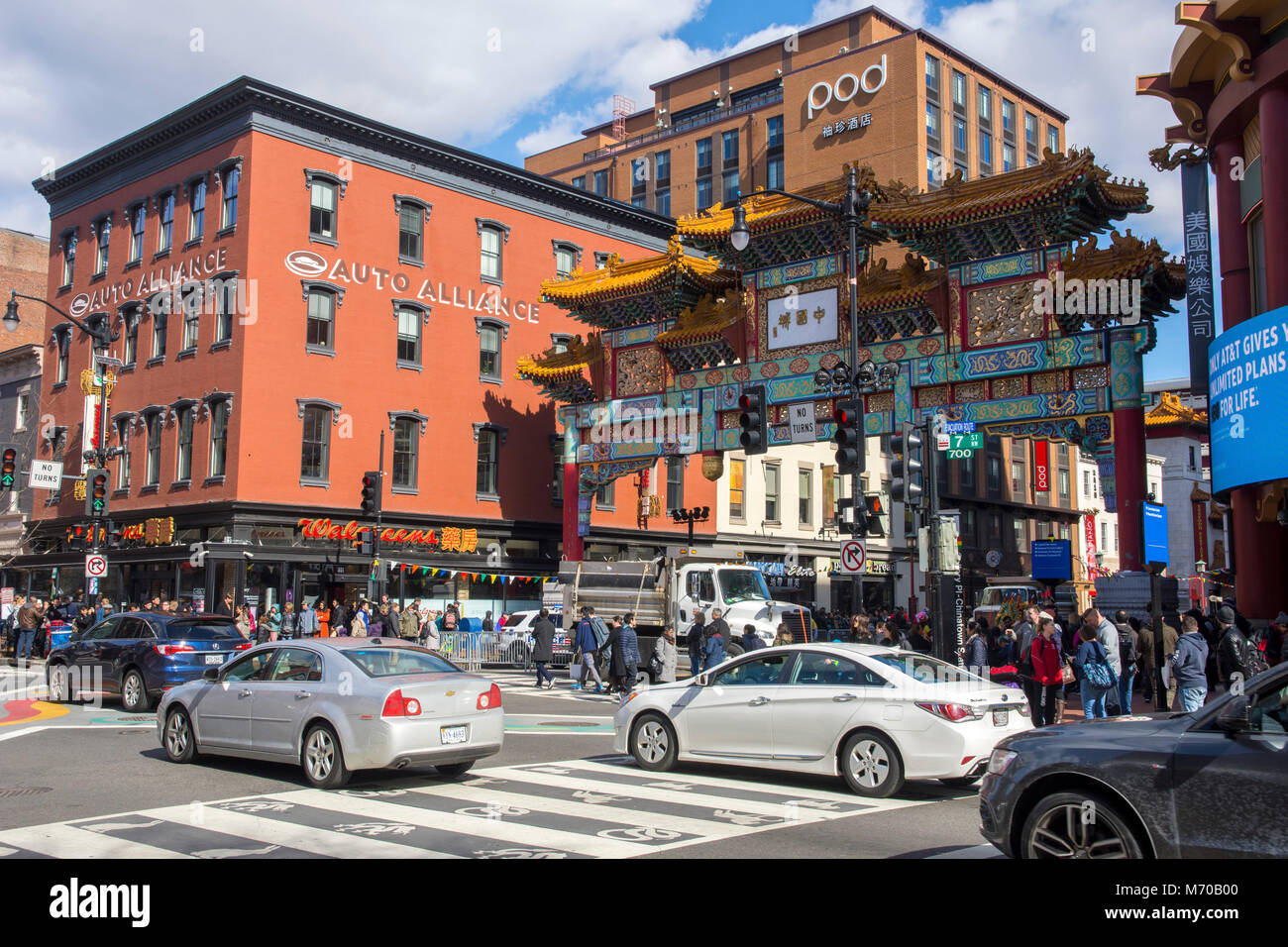 Friendship Archway, built in 1986, defines the neighborhood as ...