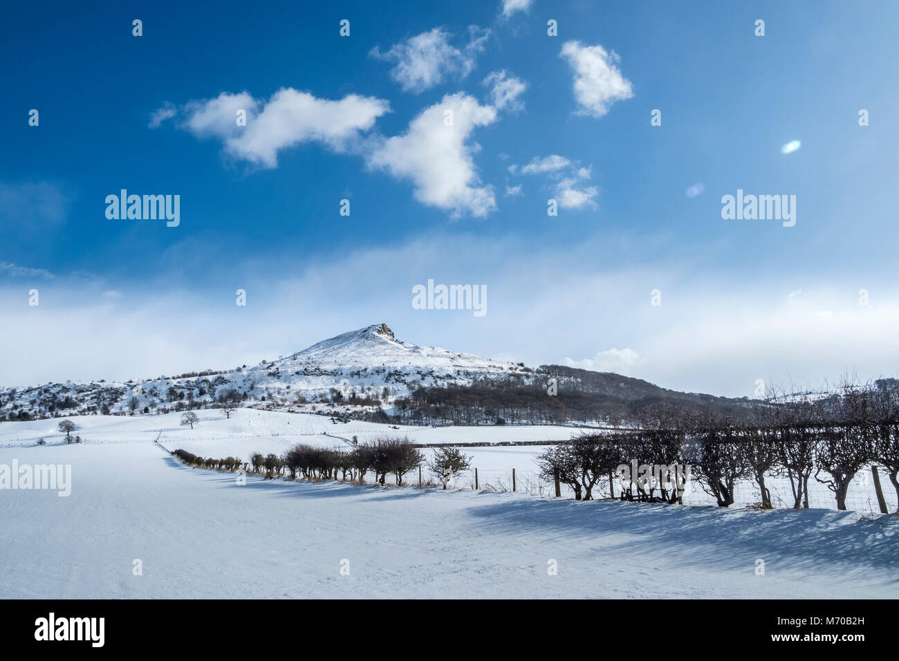 Snow Roseberry Topping, North York Moors National Park Stock Photo - Alamy