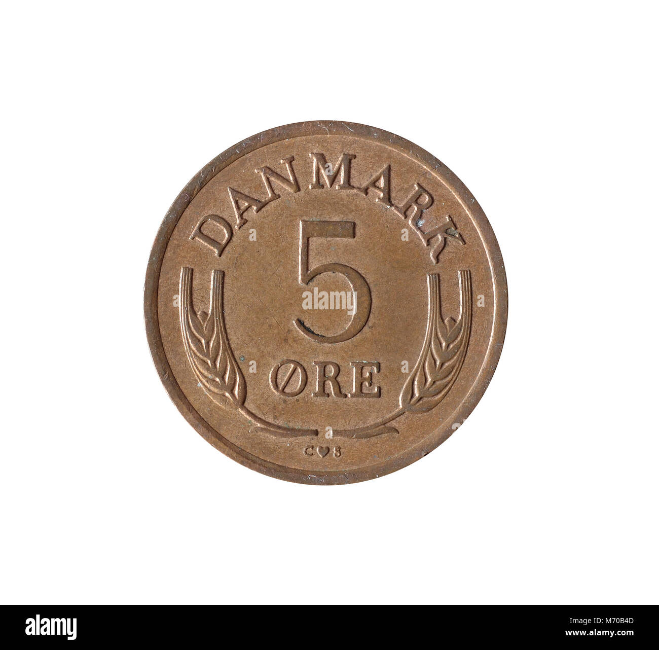 Vintage 5 Ore coin made by Denmark 1963 Stock Photo - Alamy