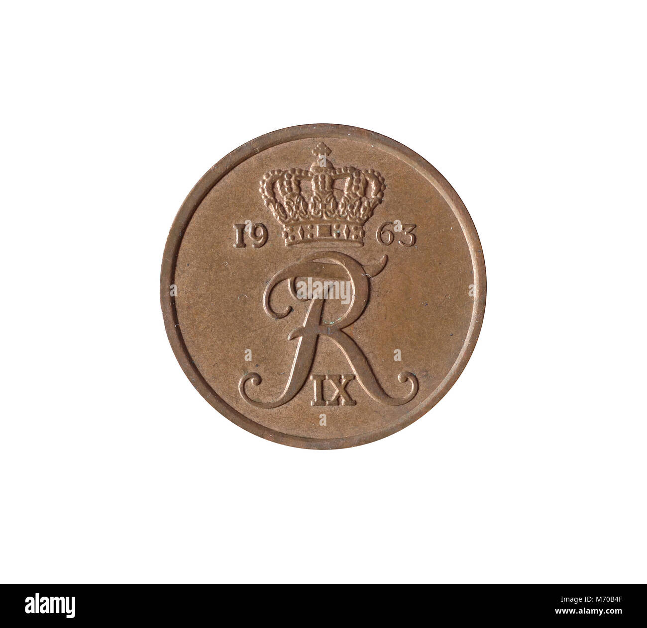 Vintage 5 Ore coin made by Denmark 1963 Stock Photo - Alamy