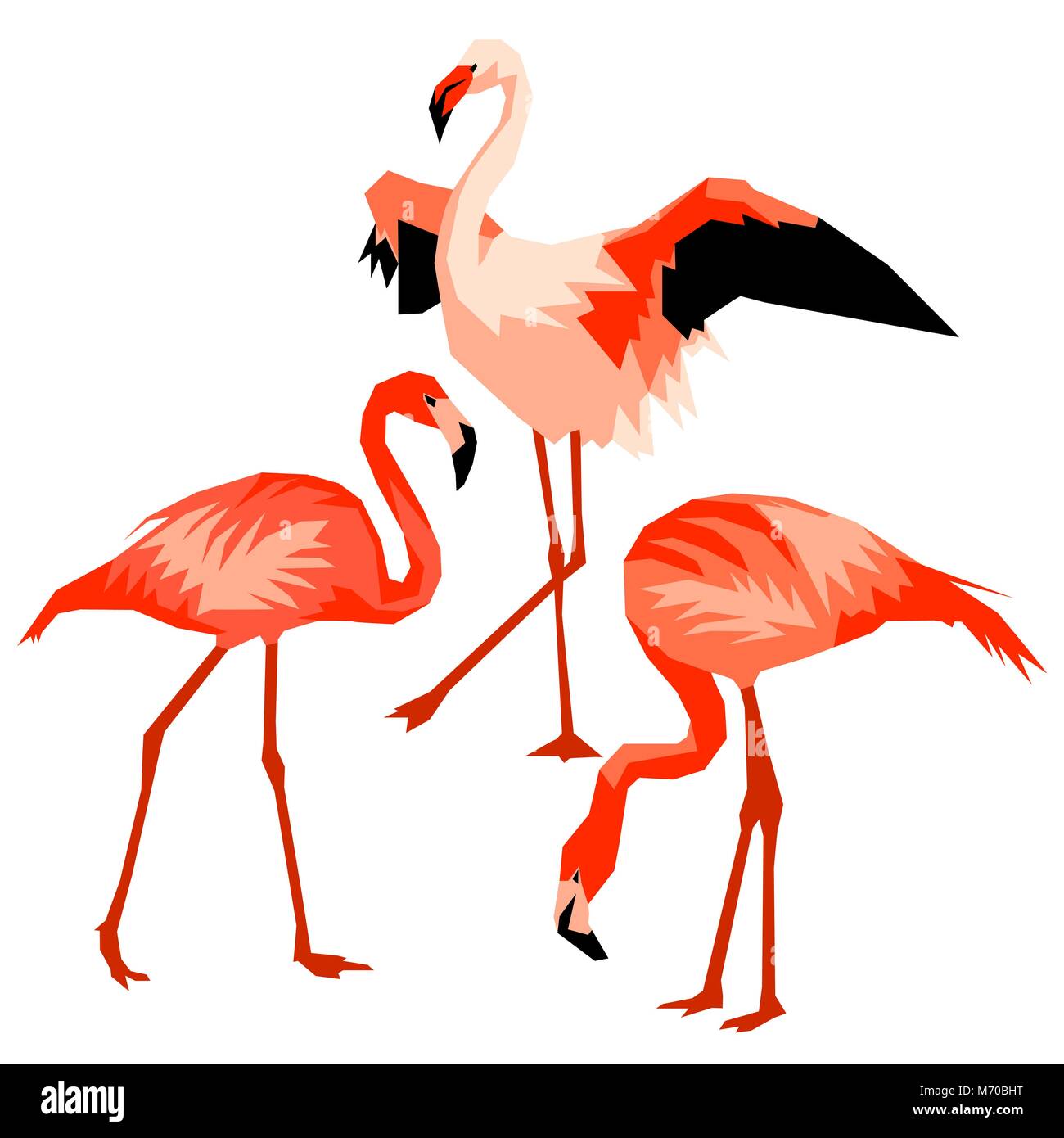 Pink flamingo group Stock Vector Images - Alamy