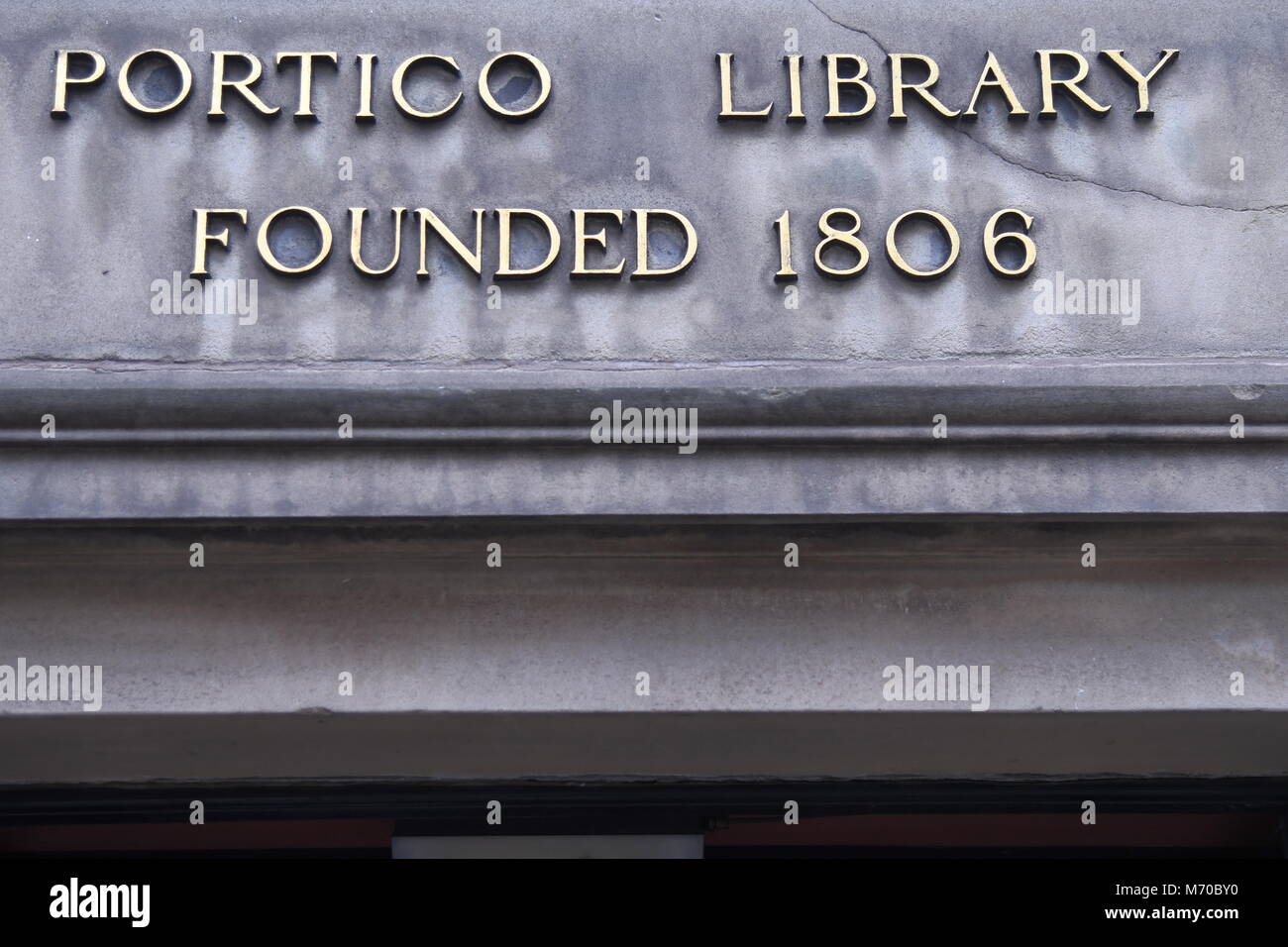 Portico library, Manchester Stock Photo - Alamy