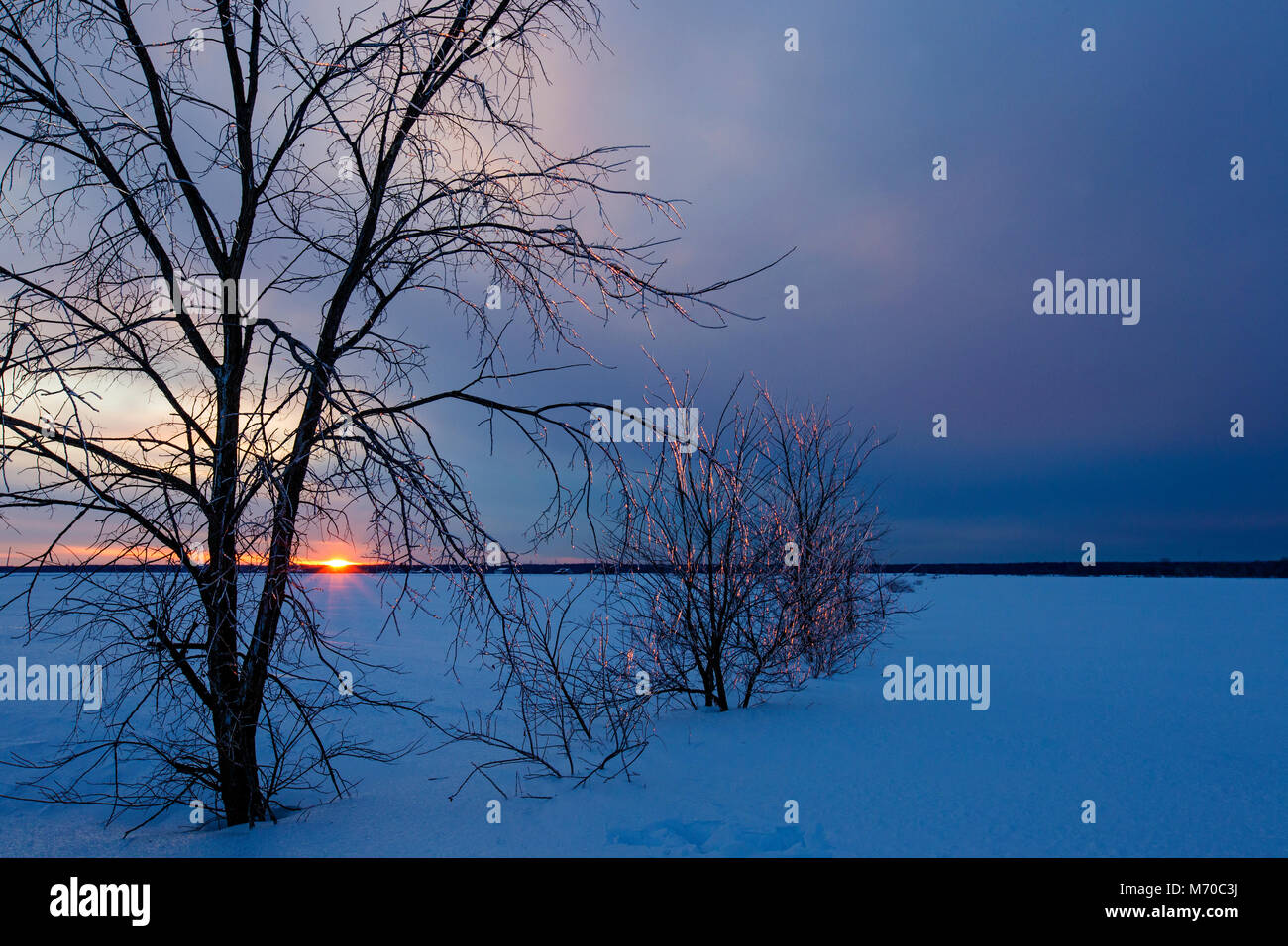 winter landscape in quebec canada Stock Photo - Alamy
