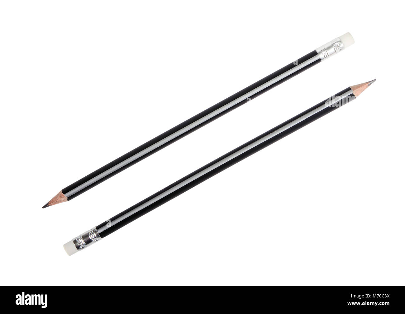 A two wooden pencil isolated on white Stock Photo - Alamy