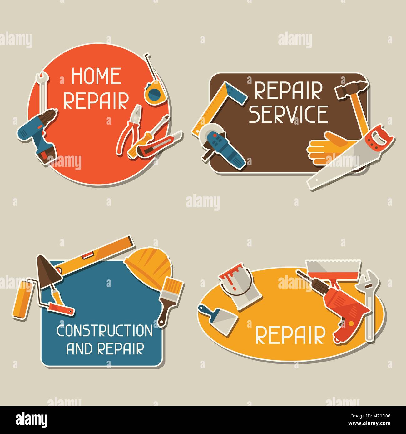 Repair stickers hi-res stock photography and images - Alamy