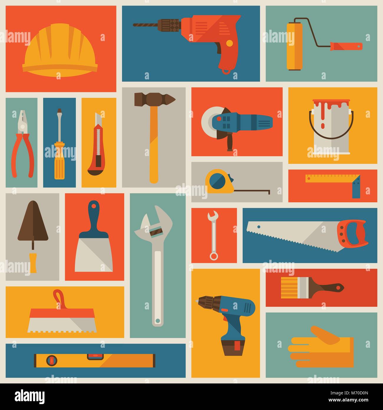 Repair and construction working tools icon set Stock Vector Image & Art ...