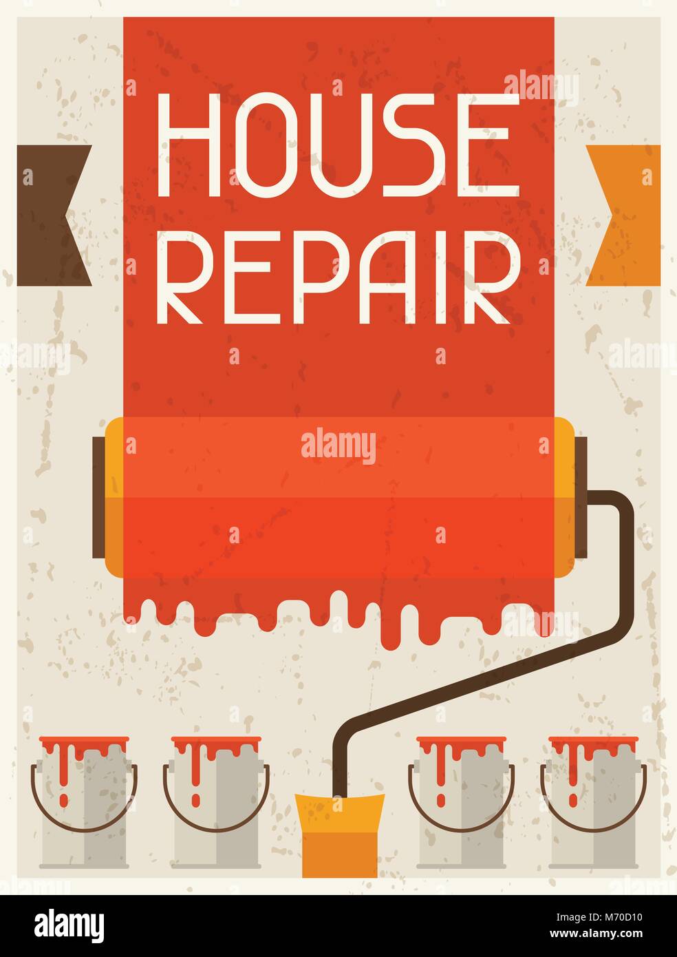House repair. Retro poster in flat design style Stock Vector Image ...