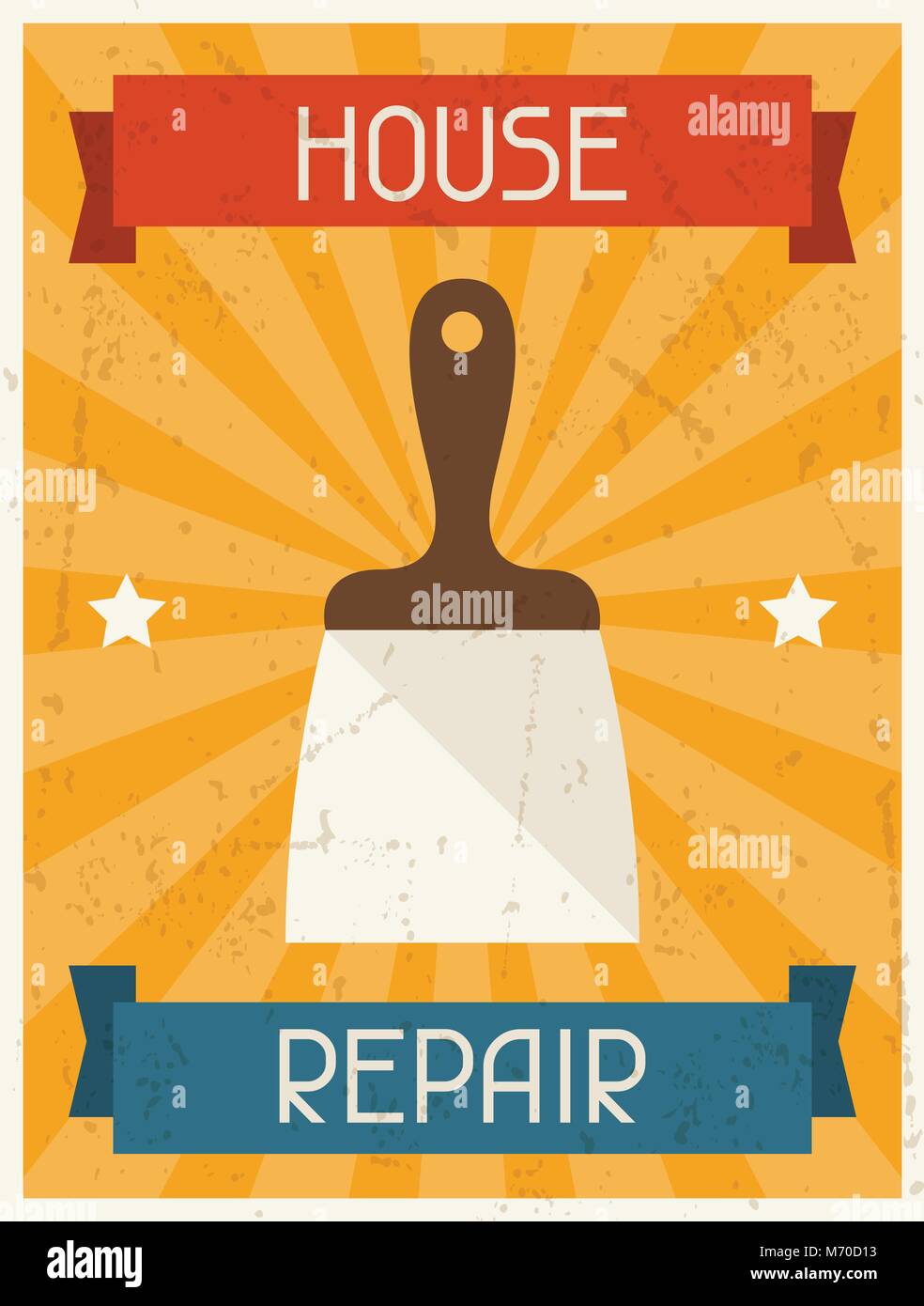 House repair. Retro poster in flat design style Stock Vector Image ...