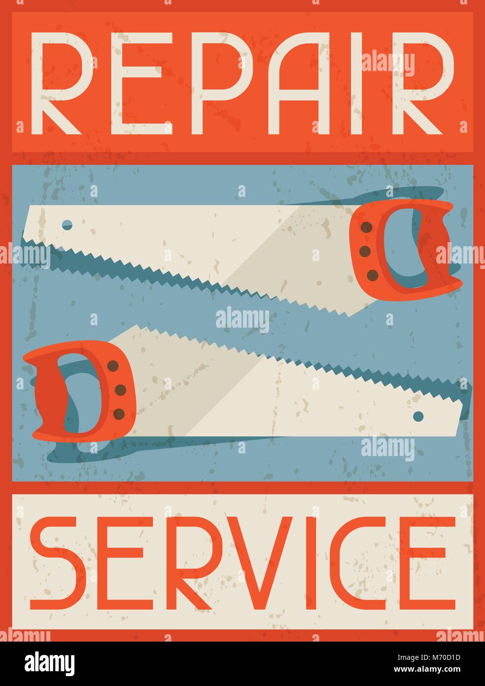 Repair service. Retro poster in flat design style Stock Vector Image ...