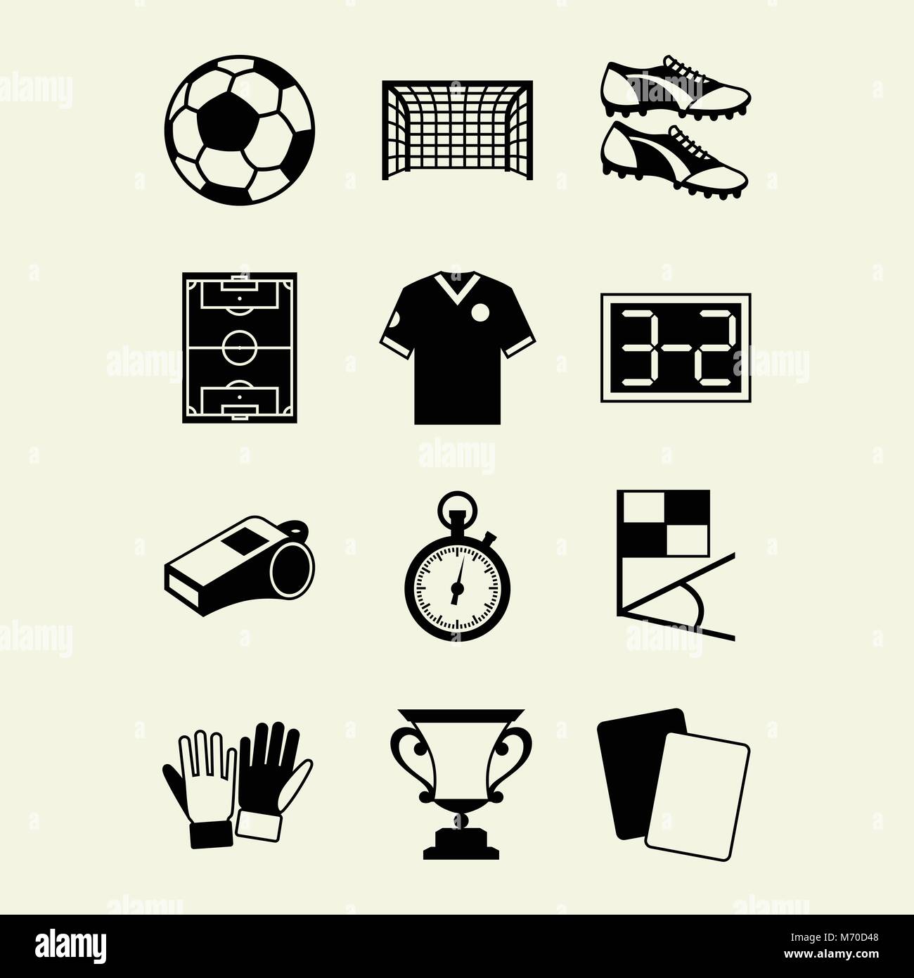 Soccer (football) icon set in flat design style Stock Vector Image ...