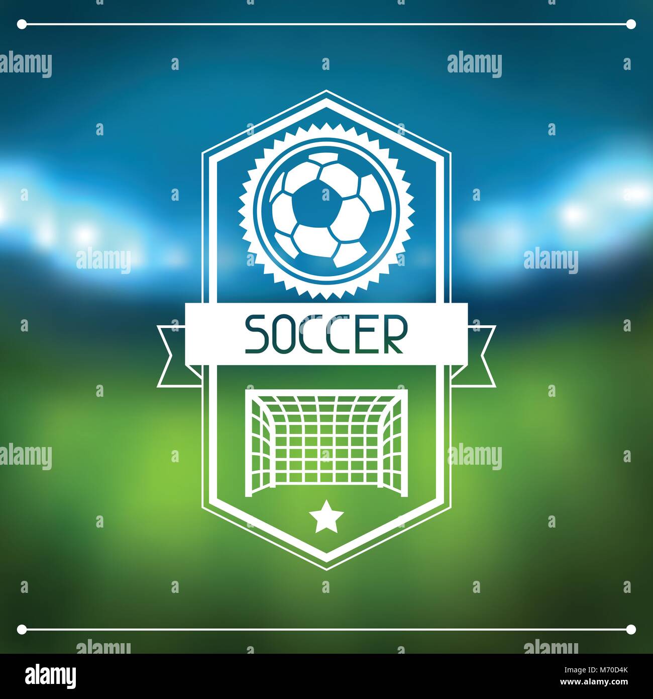 Sports background with soccer stadium and labels Stock Vector Image ...