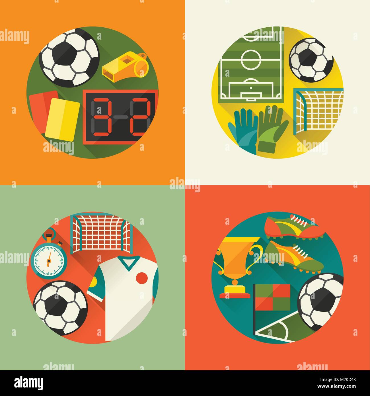 Sports backgrounds with soccer (football) flat icons Stock Vector Image ...