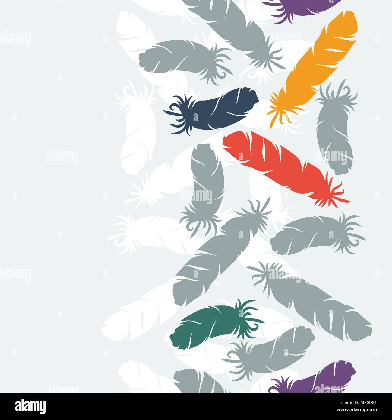 Seamless pattern with hand drawn bird feathers Stock Vector Image & Art ...