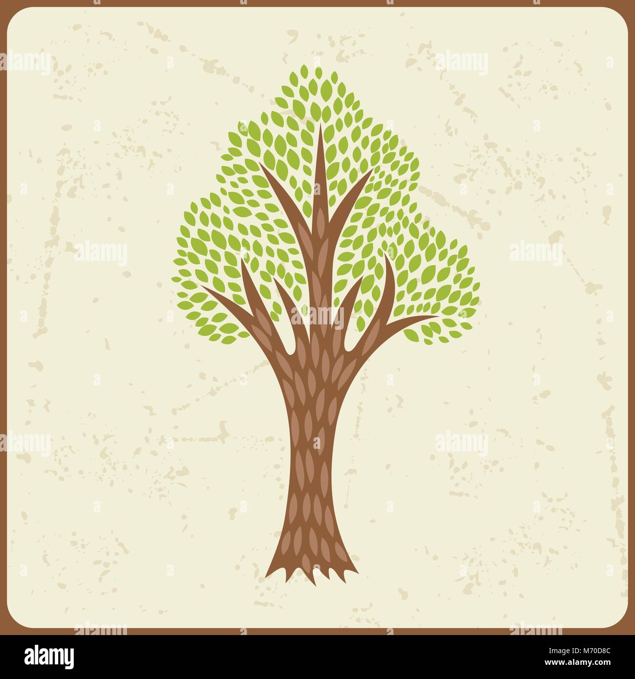 Abstract background with stylized tree in retro style Stock Vector ...