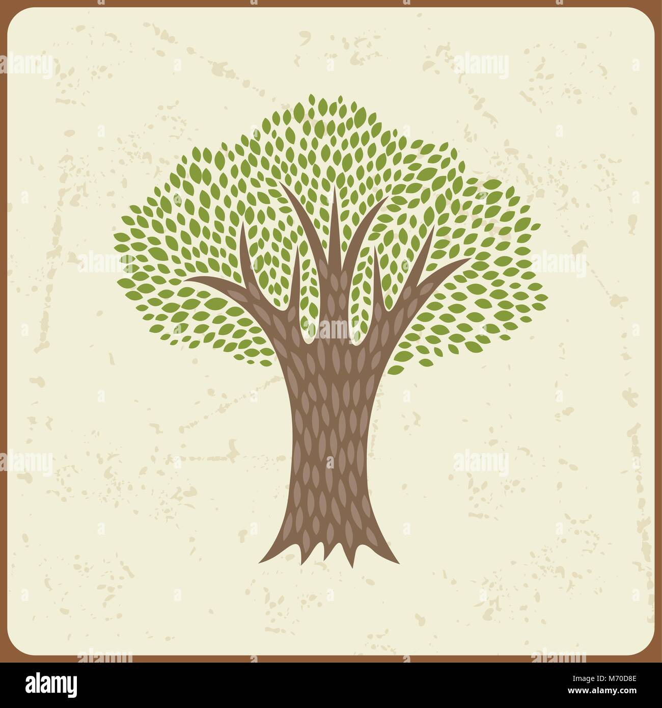 Abstract background with stylized tree in retro style Stock Vector ...