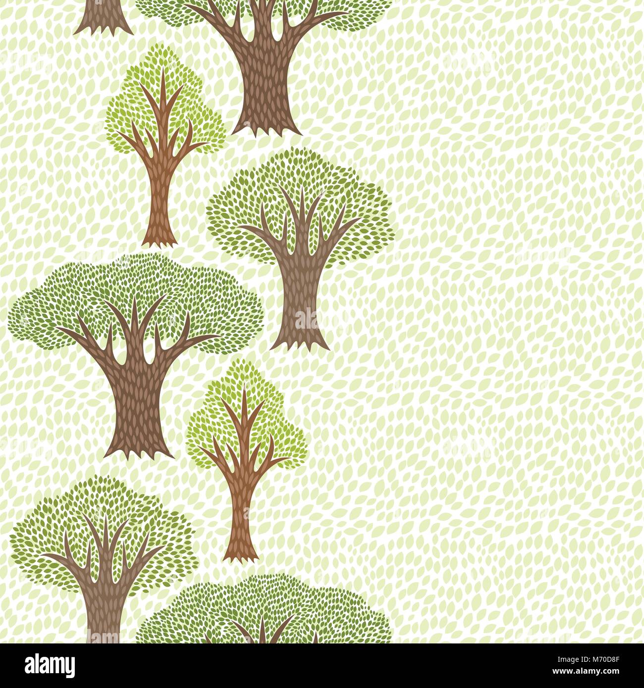 Seamless abstract textile pattern with various trees Stock Vector Image ...
