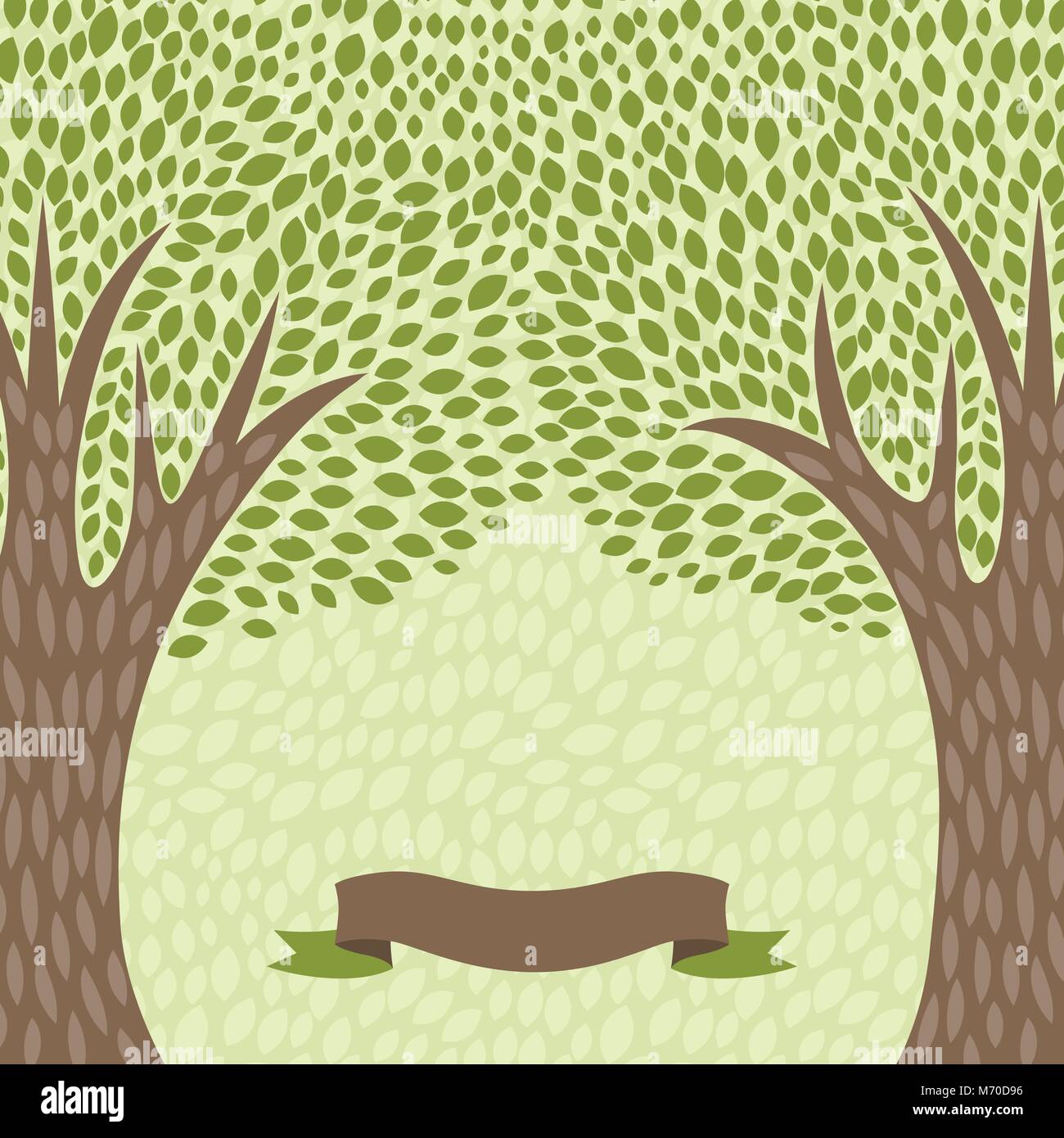 Abstract background with stylized trees in retro style Stock Vector ...