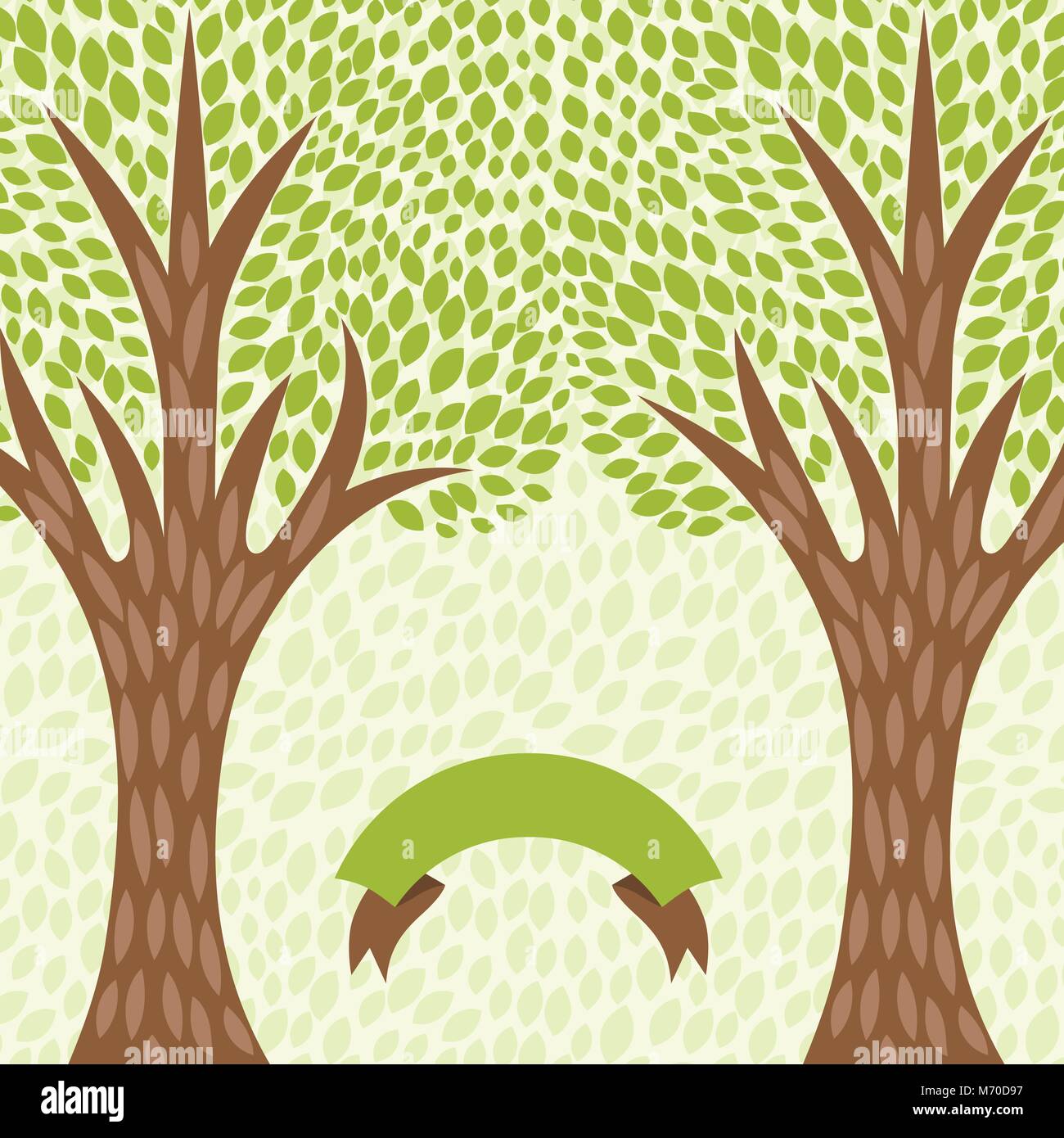 Abstract background with stylized trees in retro style Stock Vector ...