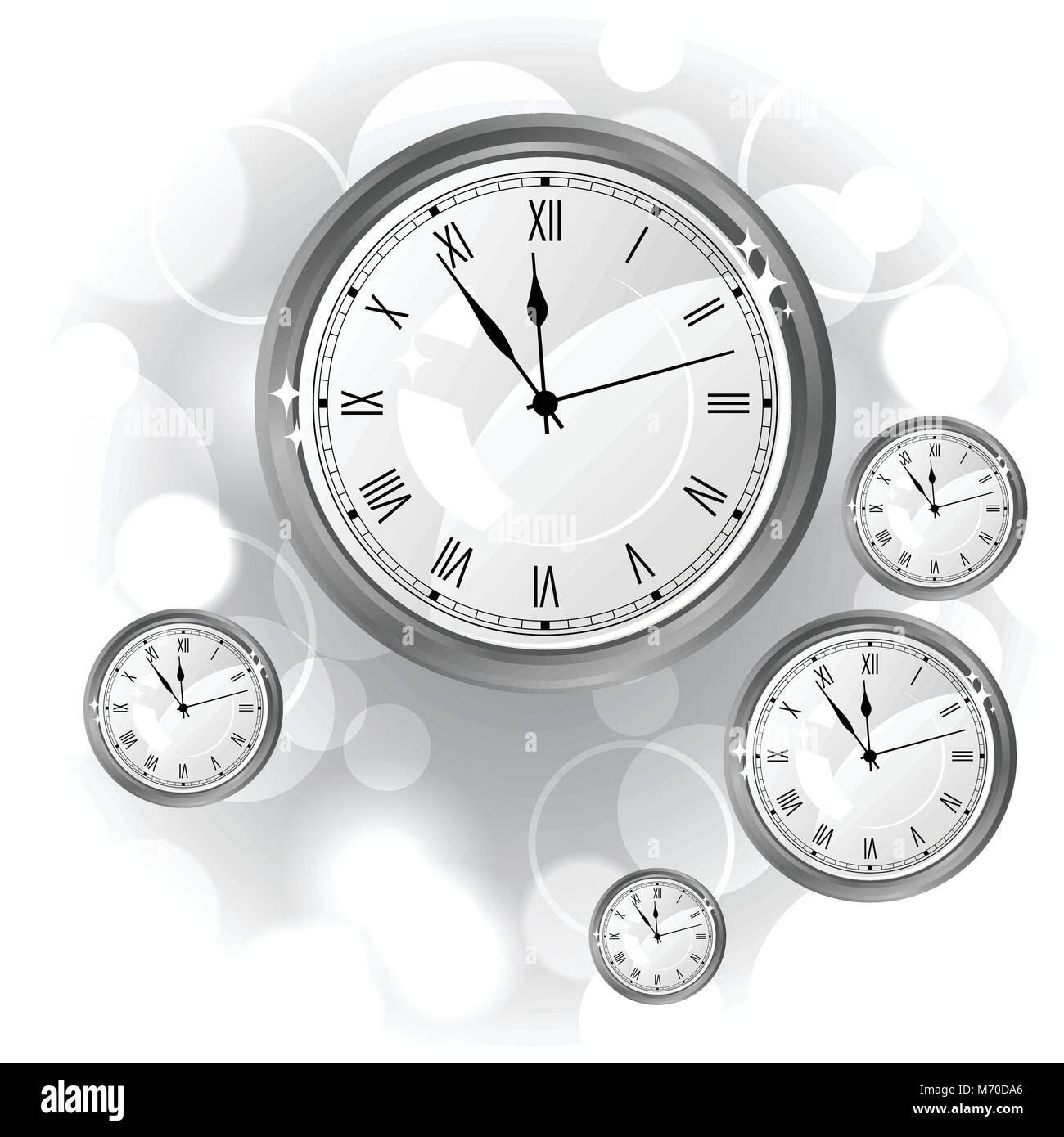 Stylish vector background with silver glossy watches Stock Vector Image ...