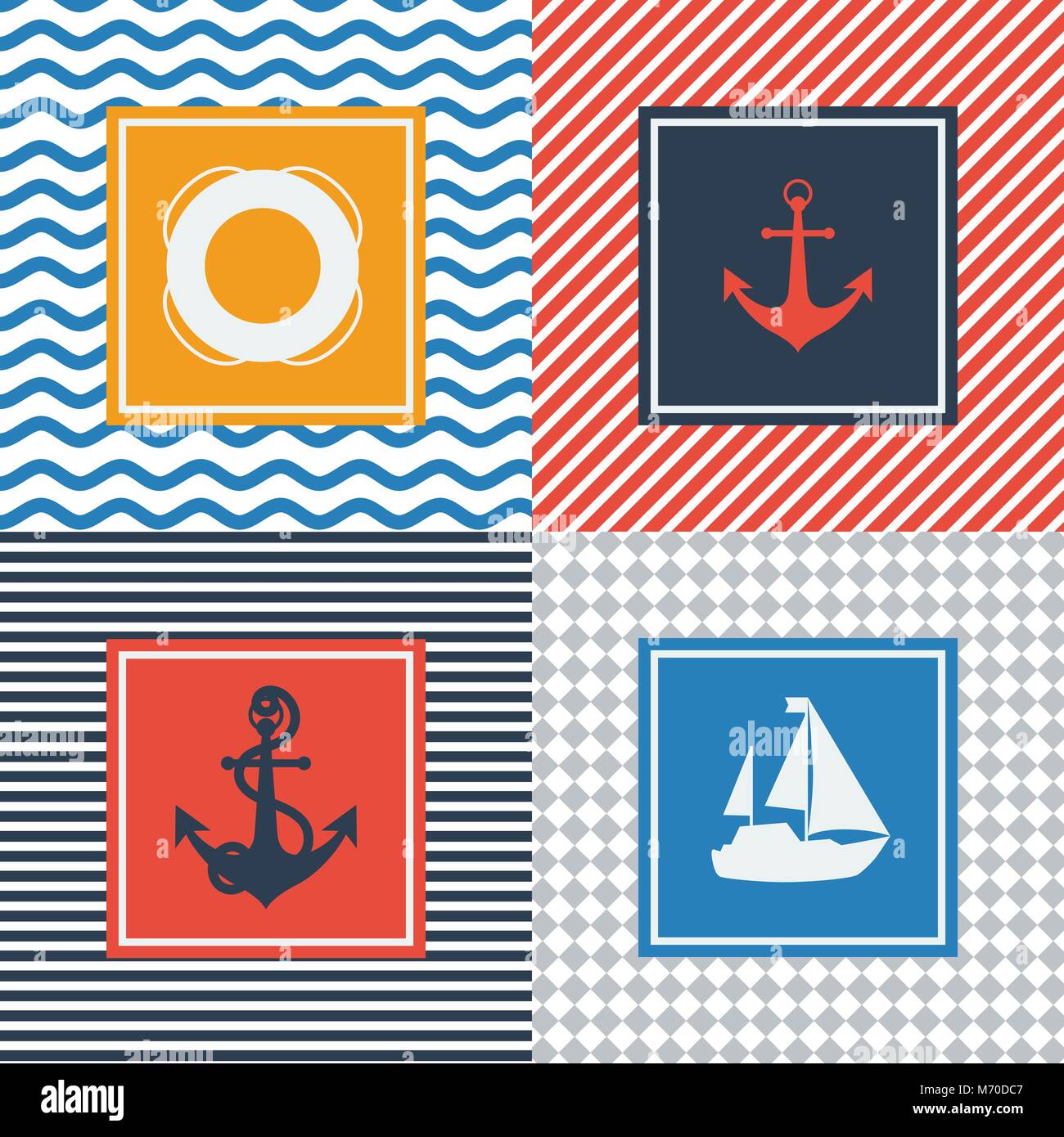Nautical symbols marine adventure hi-res stock photography and images ...