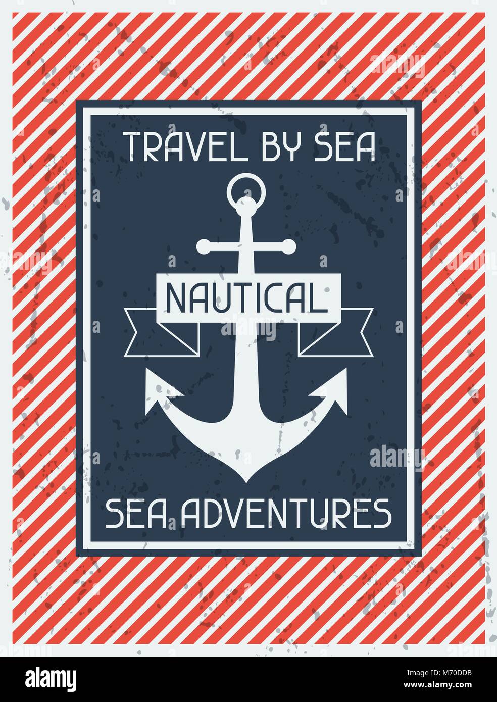Nautical. Retro poster in flat design style Stock Vector Image & Art ...